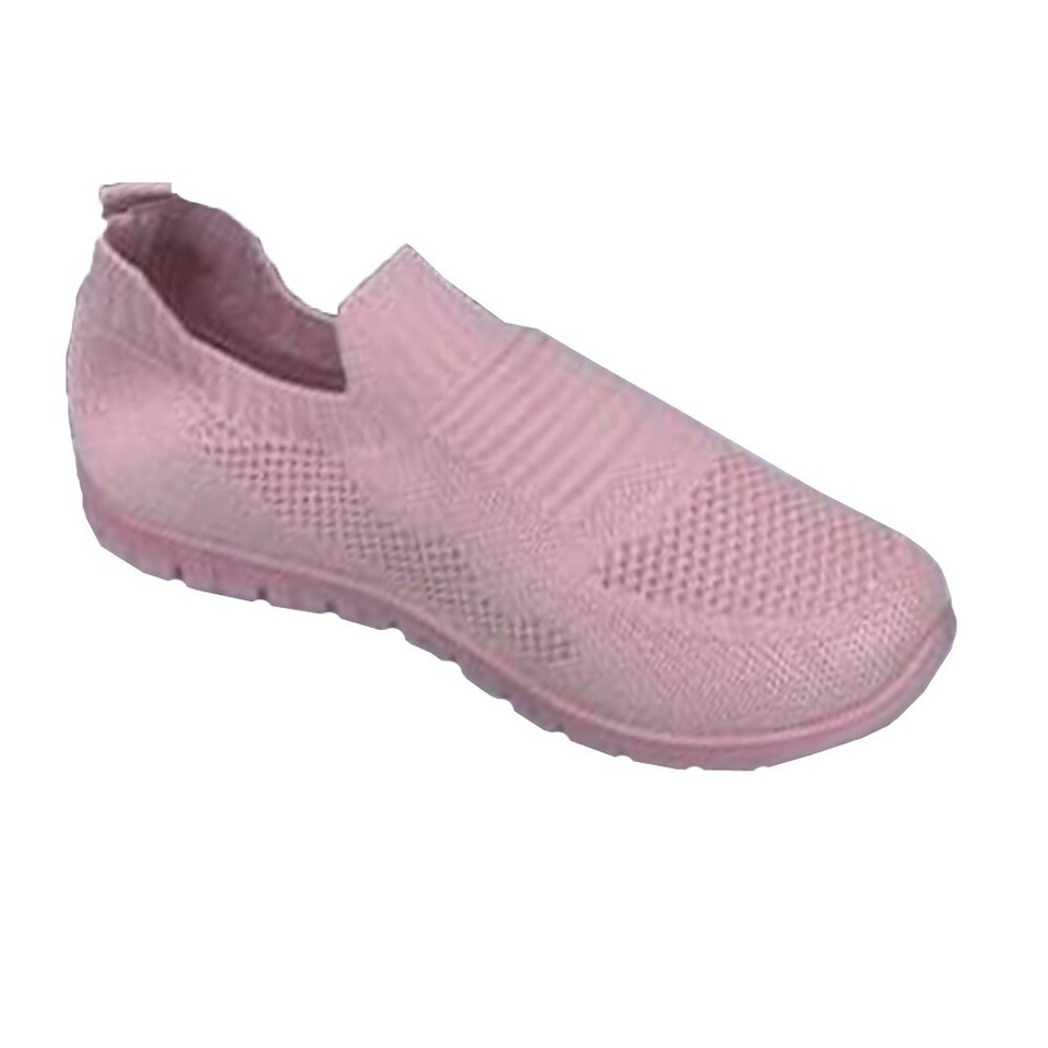 Women's Slip On Mesh Trainers Sneakers Run Fitness Gym Sports Pumps ...