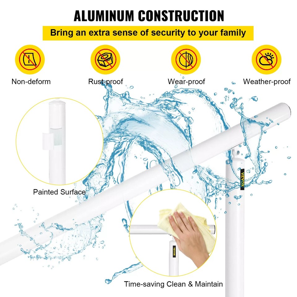 Uimoso Outdoor Steps Handrail Aluminum Hand Rail Stair Railing ...