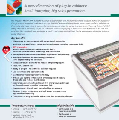 AHT Manhattan XL 210 island freezer sliding glass doors | eBay