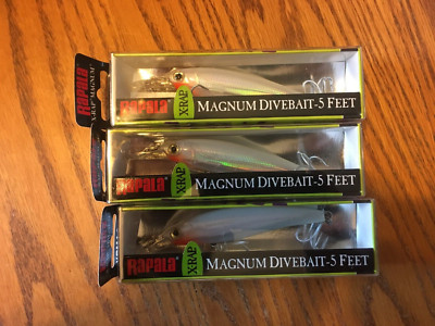 RAPALA X-RAP MAGNUM 05's=lot of 3 GLASS GHOST Colored Fishing Lure ...