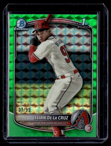 2025 Bowman Chrome #BCP-249 Elian De La Cruz 1st Bowman Green Geometric ...