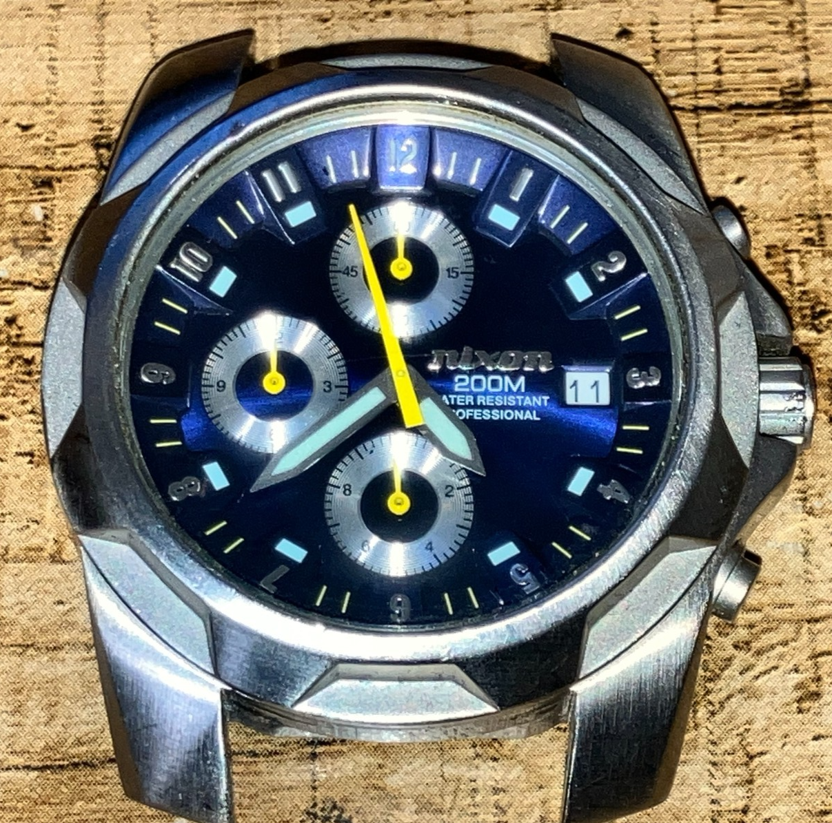 Nixon The Super Rover Mens All Stainless Steel 200M Watch Face w/ Blue ...