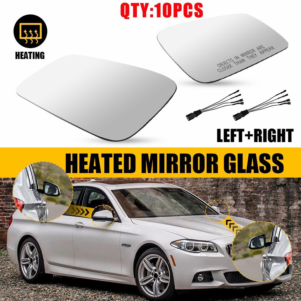 Driver Passenger LH RH Side Mirror Glass for 2010-16 BMW 528 535 550 ...
