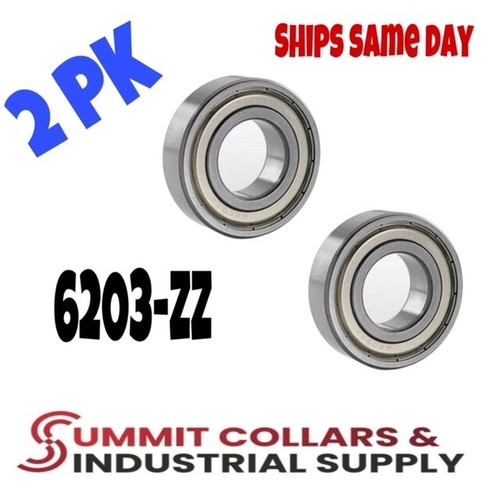 6203-ZZ C3 EMQ Premium Metal Shielded Ball Bearing, 17x40x12, 6203z (2 ...
