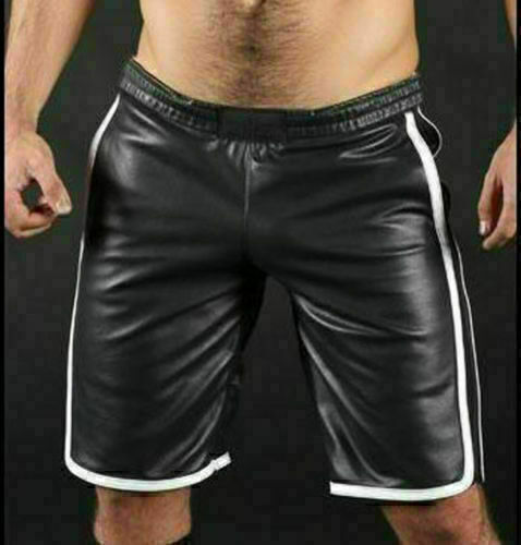 Men's Shorts Stylish Unique Sports Black Genuine Lambskin Leather Boxer ...