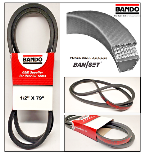 BANDO Power King Replacement V-Belt 1/2"x79" For Craftsman Poulan ...