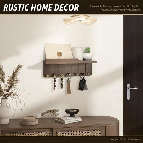 Rebee Vision Farmhouse Key Holder Wall Mount - Decorative Key and Mail ...