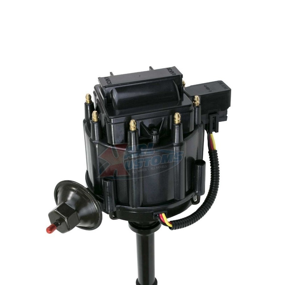 Chevy Small/Big Block V8 HEI Distributor All Black Blackout 327 350 400 ...