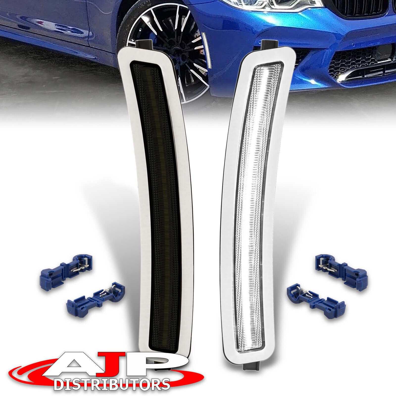 Smoke White LED Sidemarkers Light Reflector Lamps For 2017-2023 BMW G30 ...