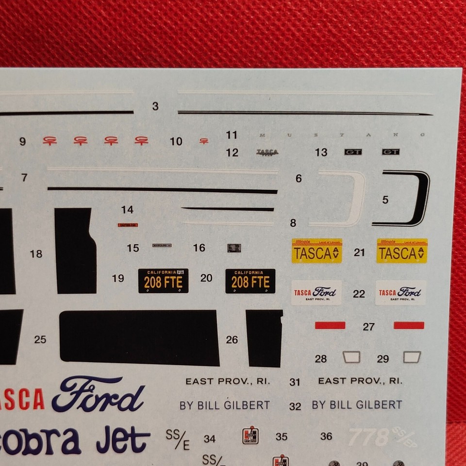 Cobra Jet Decals 1968 Ford Mustang 1:25 scale model car part Revell | eBay