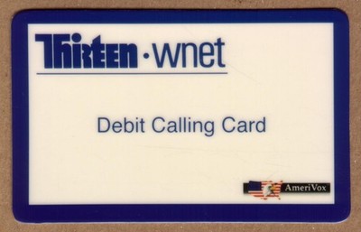 Thirteen - WNET - New York Public Media Debit Calling Card PROOF Phone ...