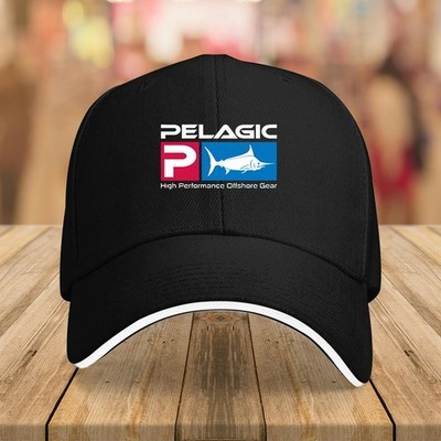 1pc Pelagic Offshore Fishing Gear Baseball Cap-Black w/Shark & P Logo ...