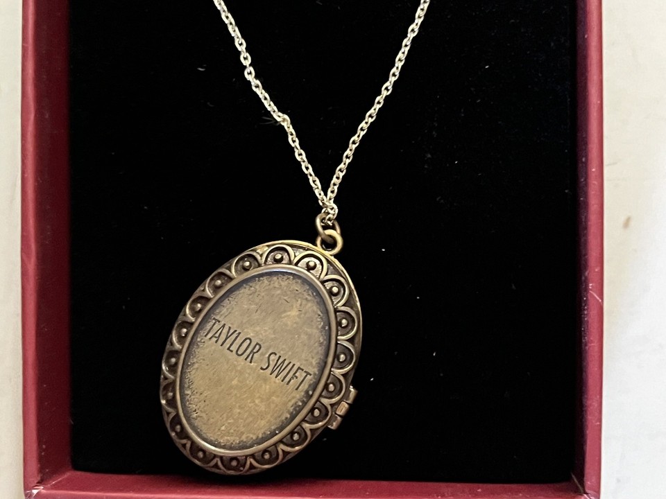 Official Taylor Swift We'll Run Gold Locket Necklace RED (TAYLOR'S ...