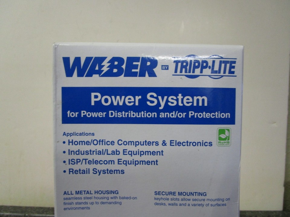 NEW! Waber Tripp-Lite Multiple 6 Outlet Power Strip 15' Cord UL24RA-15 ...