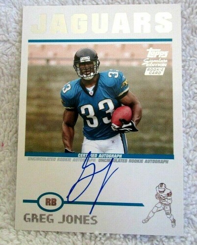 GREG JONES RC 2004 TOPPS SIGNATURE EDITION ROOKIE HOLOGRAM AUTO!JAGUARS ...