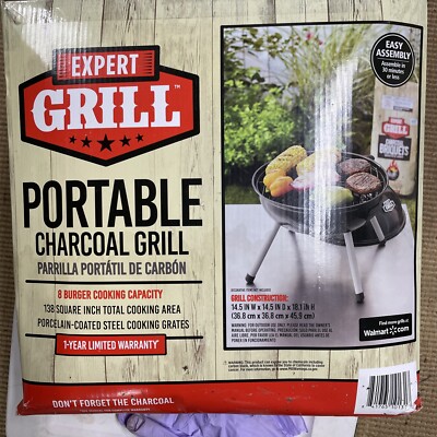 Expert Grill 14.5" Portable Tabletop Charcoal Grill New Open Box | eBay