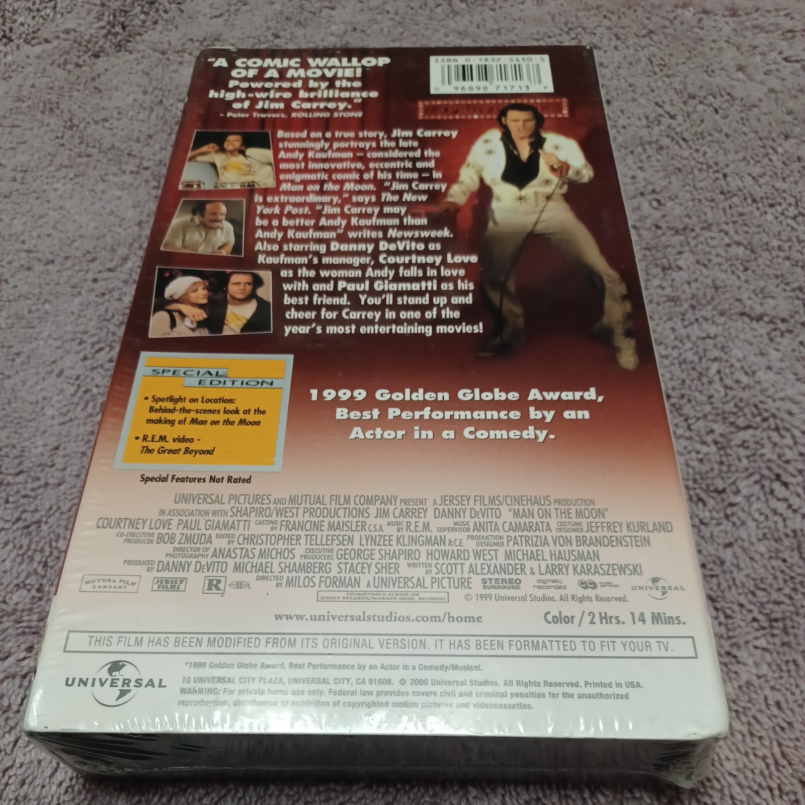 Man on The Moon Special Edition Jim Carrey Universal 2000 VHS Movie ...