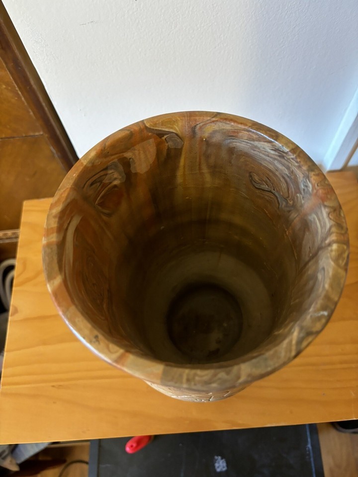 Antique Aztec Marbles Brown Vase | eBay