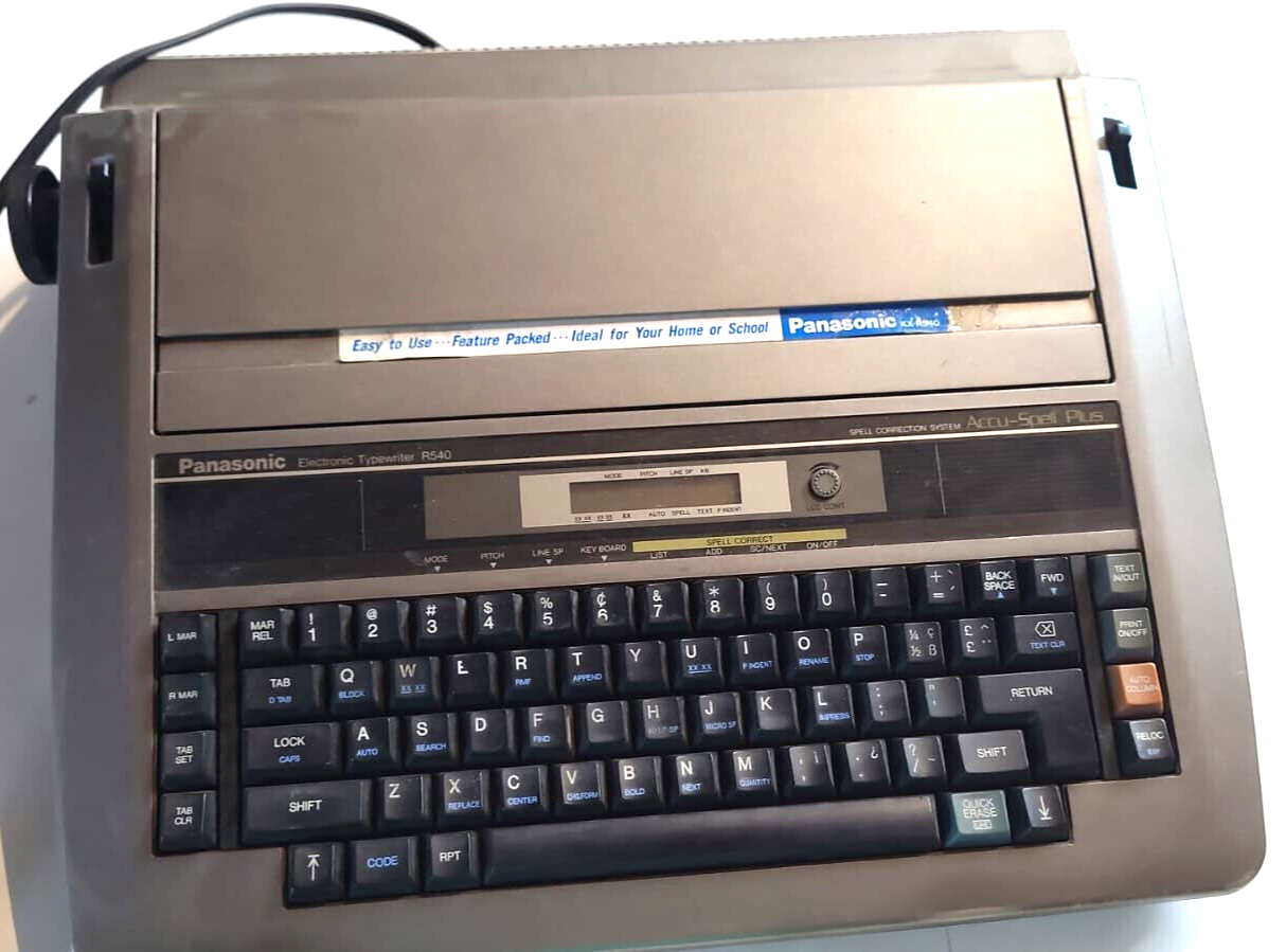 Vintage Panasonic R540 Typewriter - For Parts or Repair - Rare Find! | eBay