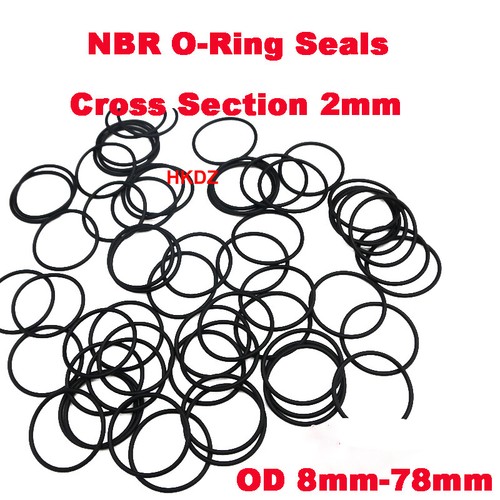 OD 8-78mm Black Nitrile Rubber NBR O-Ring Seal Abrasion Gasket Cross ...