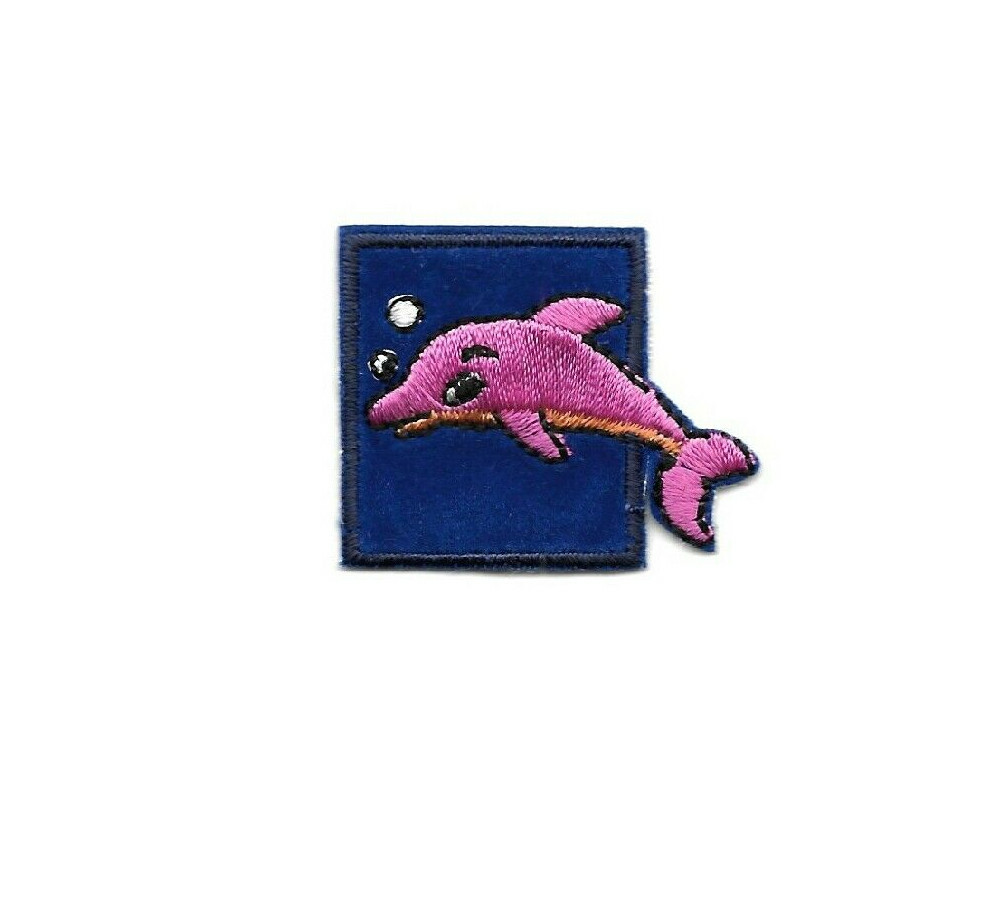 Dolphin - Embroidered Pink Dolphin - Aquarium - Iron On Patch - Crafts ...