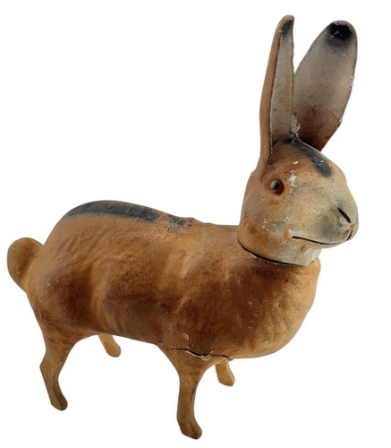 Antique Paper Mache Rabbit Candy Container Hand Painted Brown 6 ...