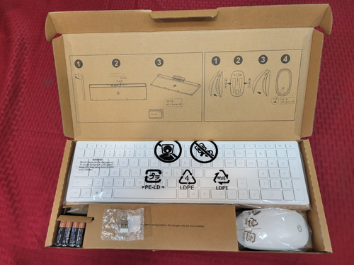 NEW SEALED!! HP 710 WIRELESS KEYBOARD & MOUSE WHITE M55011-001 M54697 ...
