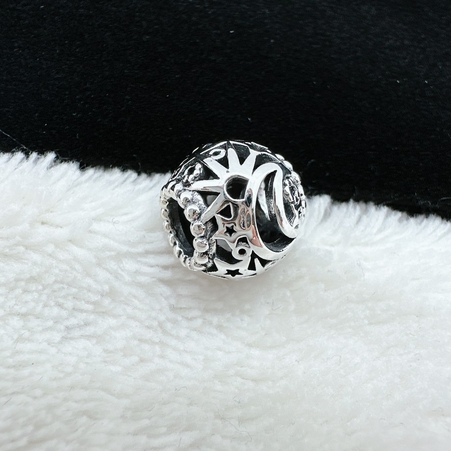 Pre-owned Pandora 925 Silver Sun and Stars & Moon Openwork Charm ...