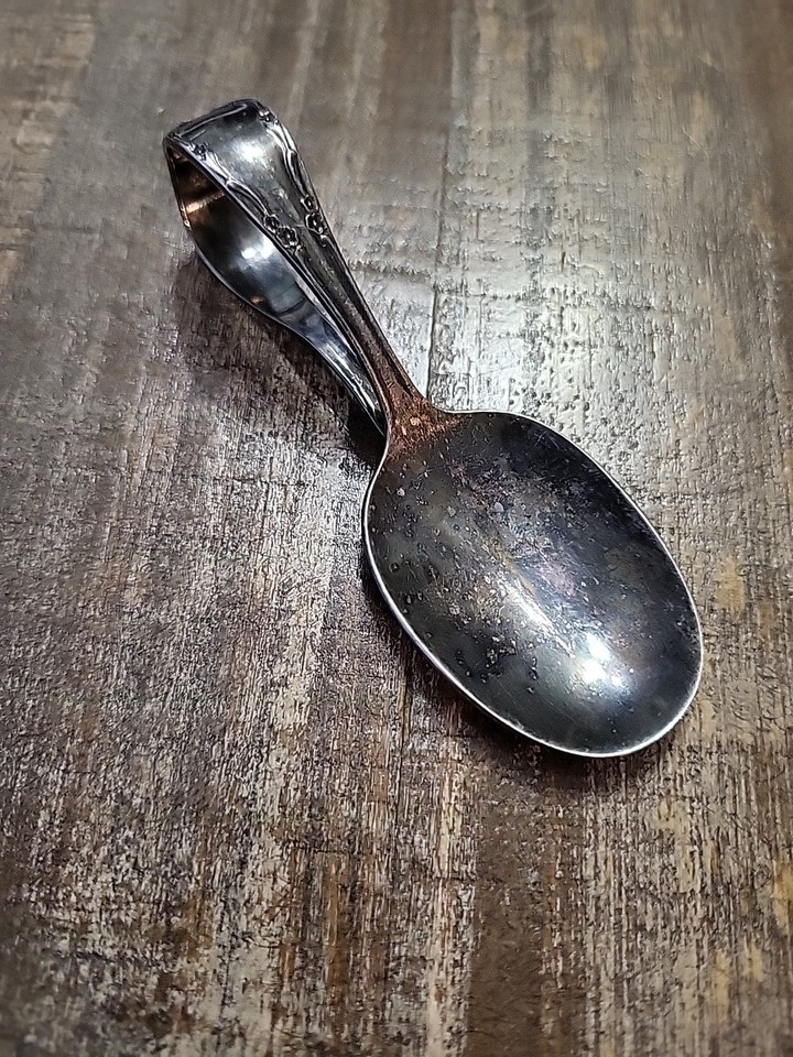 Vintage Oneida Community Silver Bent Curved Silver plated Baby Spoon ...