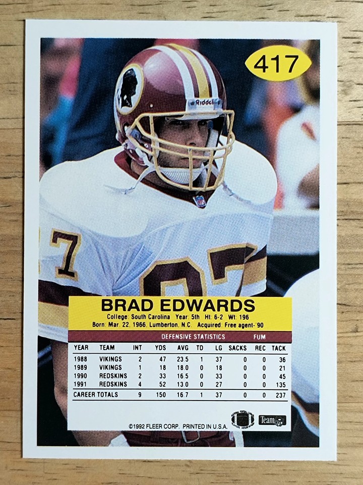1992 Fleer #417 Brad Edwards | eBay