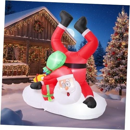 Christmas Inflatables 6FT Handstand Santa Claus with Gifts Upside Down ...