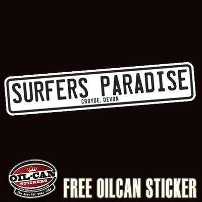 XL surfers paradise croyde, devon bumper sticker 400mm wide surf ...