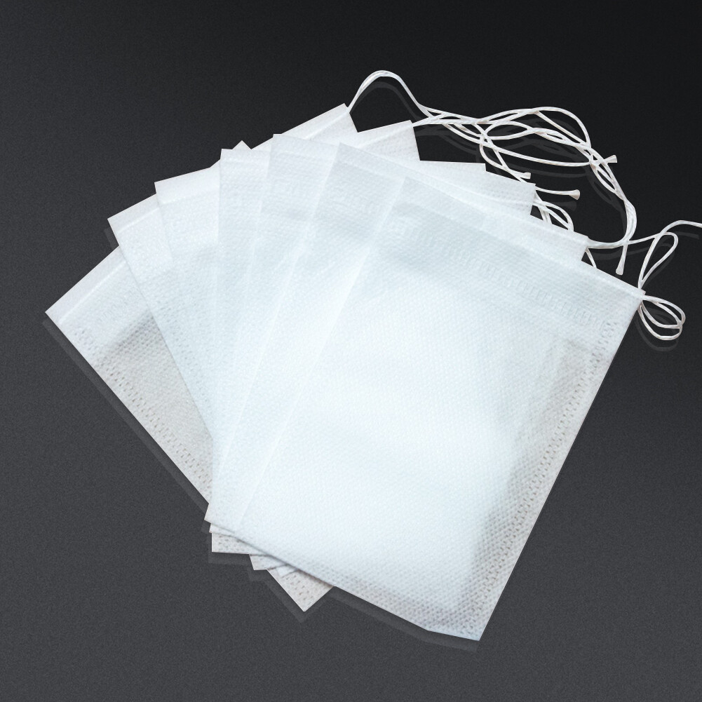 100 Pcs Disposable Tea Bags with Drawstring Sachet Bags for Kitchen (10 ...