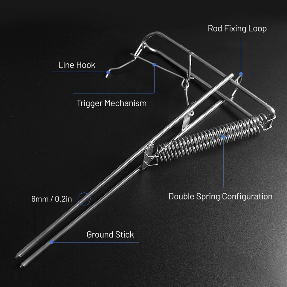 Automatic Fishing Rod Spring Bracket Setter Pole Stand Hook Holder Rack ...