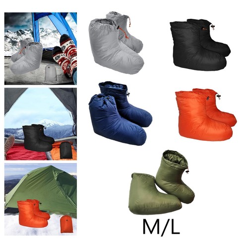 Down Slipper Boots Lightweight Winter Down Booties for Hiking Skiing ...