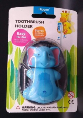Flipper Animal World Toothbrush Holder - Elephant - Blue Dual Suction ...