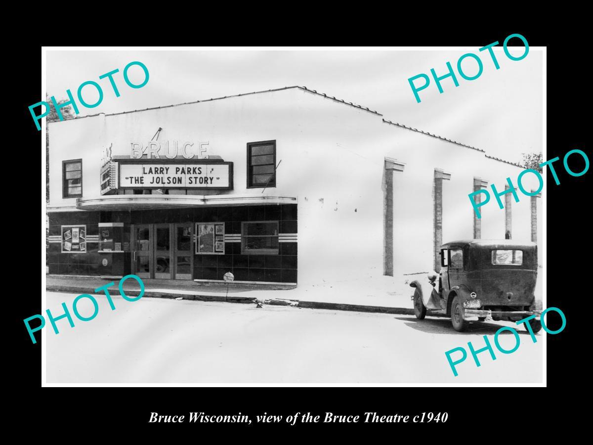 OLD LARGE HISTORIC PHOTO OF BRUCE WISCONSIN VIEW OF THE BRUCE THEATRE ...