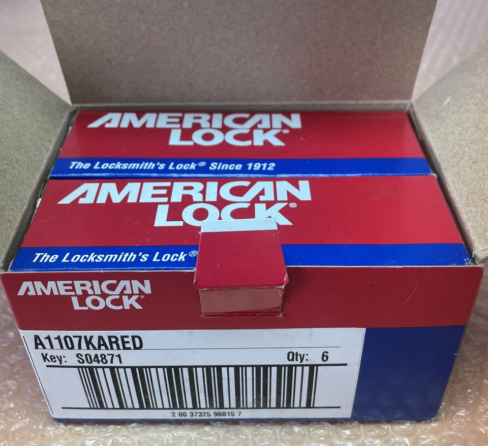 (6) BRAND NEW- American Lock A1107KARED (6) Locks W/Key & Spare Key ...