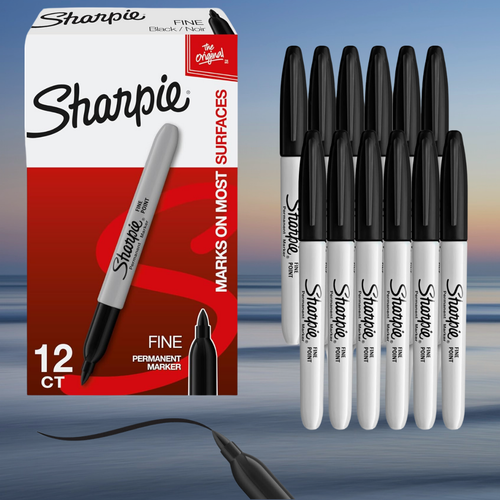 Original Sharpie 30001 Fine Point Permanent Marker Black Dozen 12 Ct | eBay