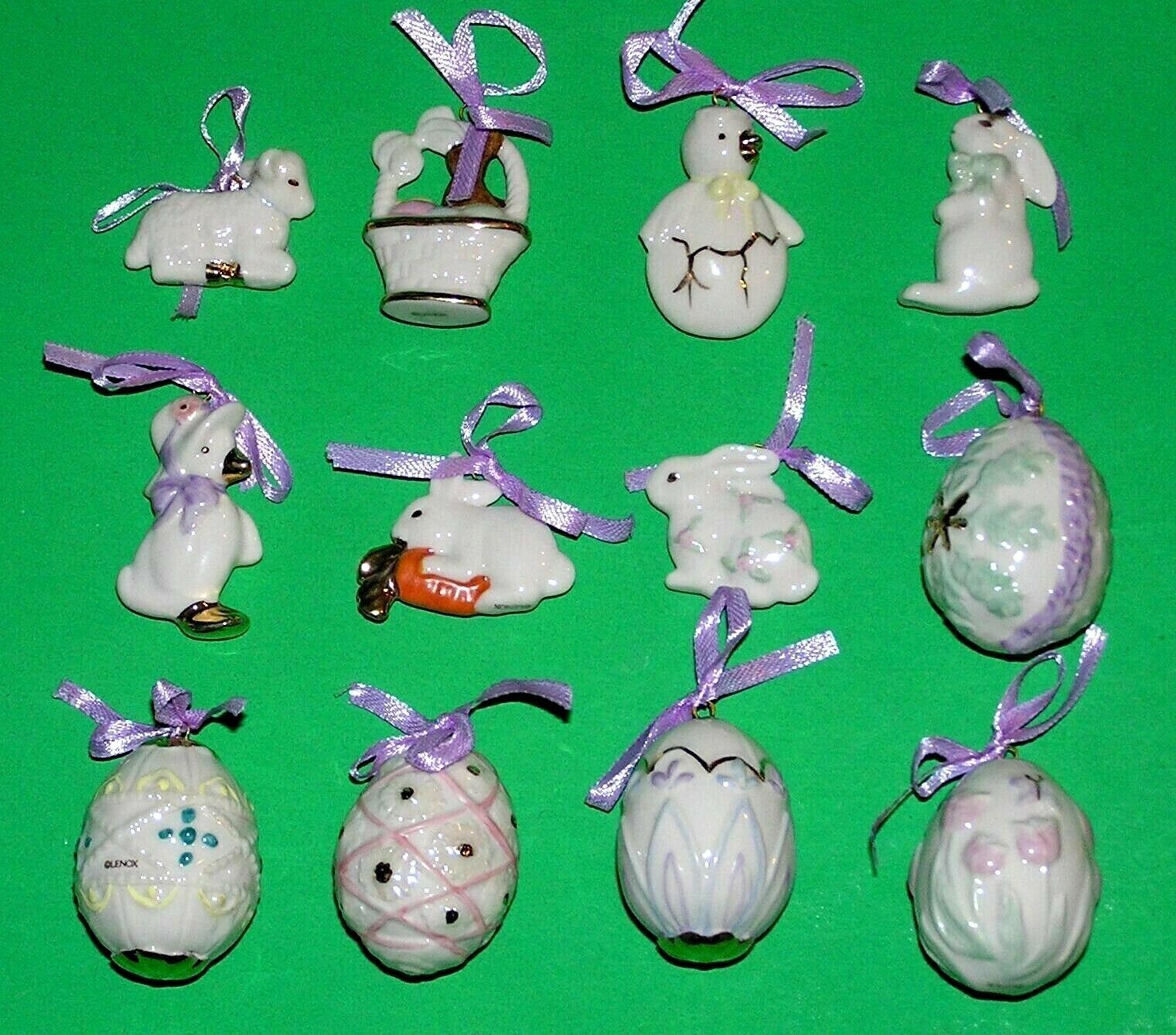 Lenox Easter Miniature Tree Ornaments Set of 12 Eggs Bunny Lamb for ...
