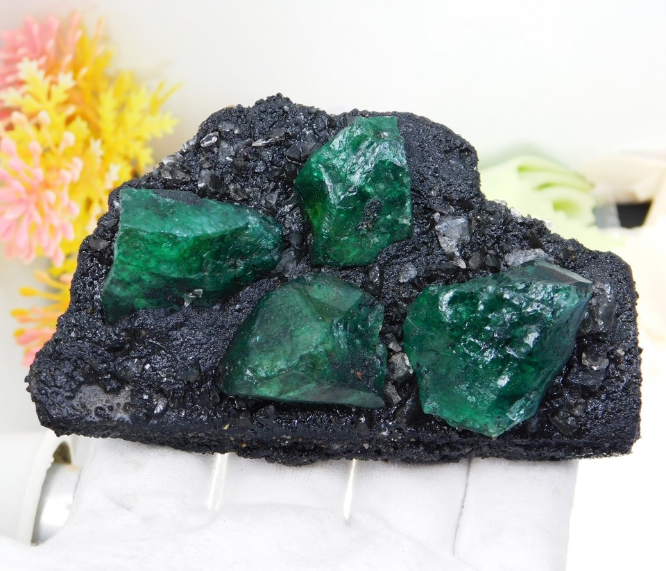 Certified 885Ct Natural Emerald Matrix Crystals Rough Specimen for ...