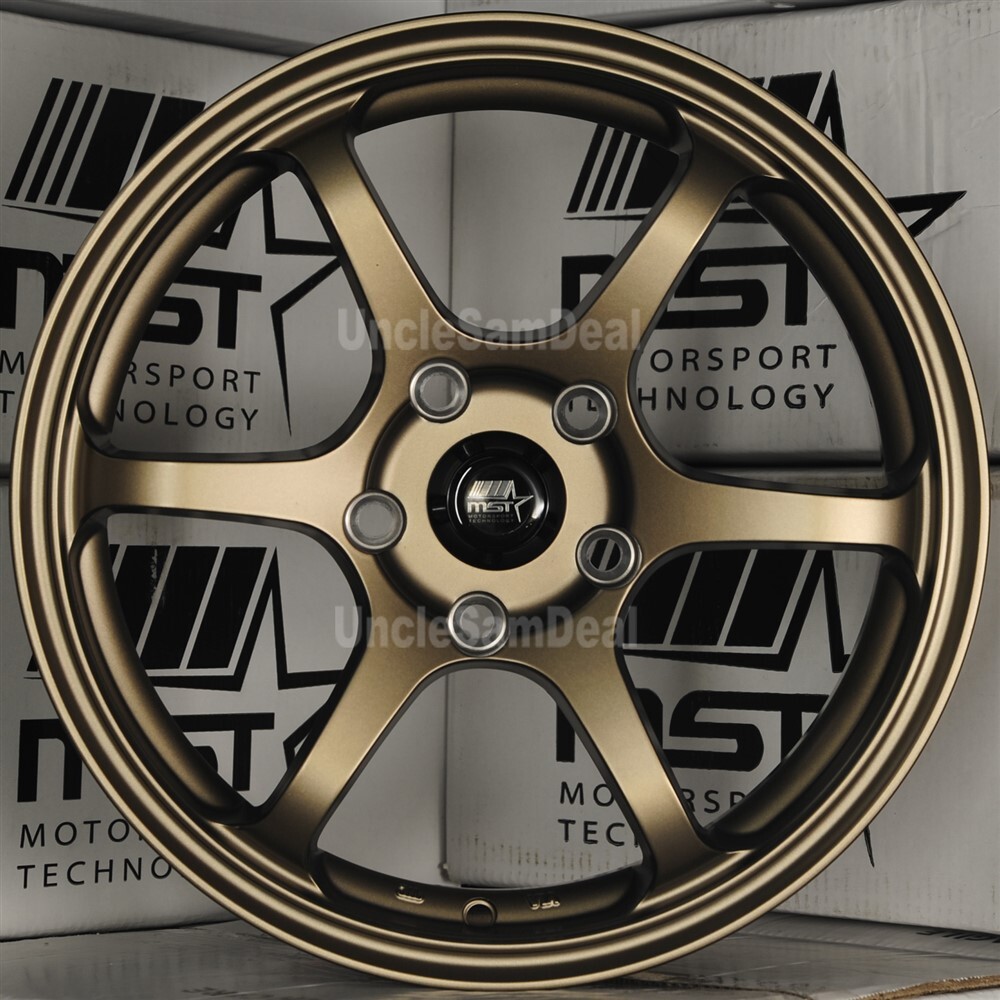 16" 16x7 38 OFFSET 5x114.3 MST MT40 MT-40 6 SPOKES MATTE BRONZE WHEELS ...