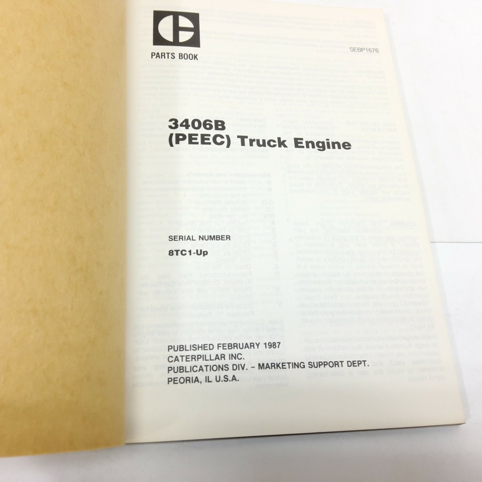 3406B PEEC Truck Engines Caterpillar Factory Parts Catalog Book #83 | eBay