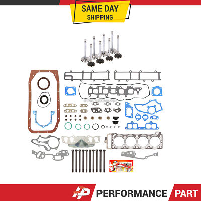 Full Gasket Set Intake Exhaust Valves Fit 85-95 Toyota 2.4L 22R 22RE ...