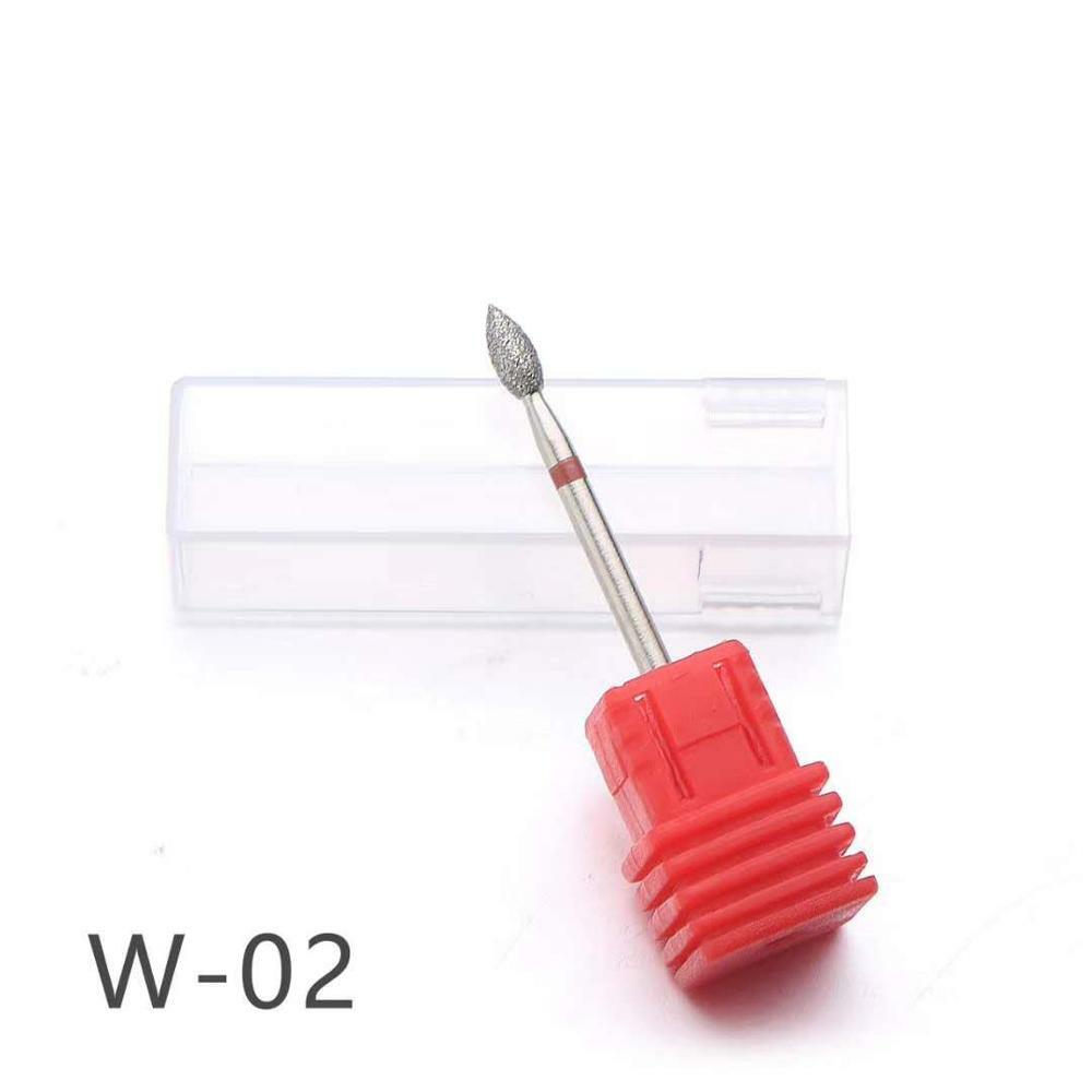 Nail Drill Bit Diamond Flame Soft Grit Electric File Cuticle Bits Red 3 ...