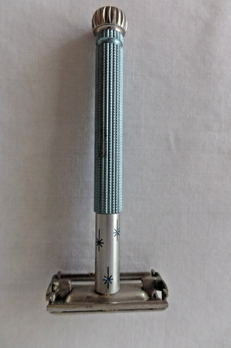 Vintage LADY GILLETTE Blue Star SAFETY RAZOR double edge 4¼" long USA ...