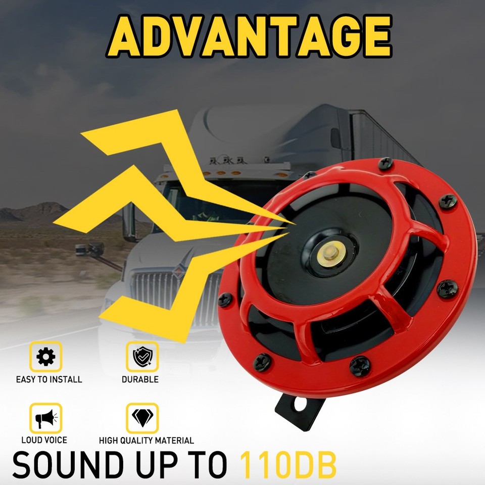 115DB Pair Compact Super Loud Tone Electric Car Blast Horn Set Air 12V ...