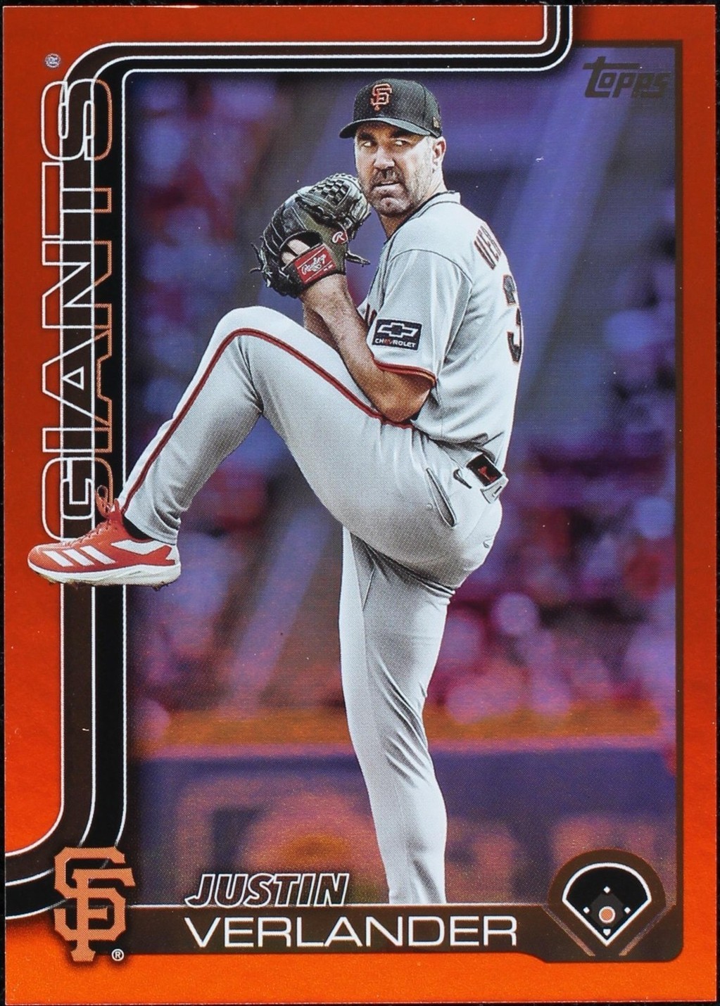 2025 Topps Update Series - Justin Verlander #US100 Orange Rainbow Foil ...
