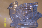 Gorham Cardinal Votive Crystal Candle Holder Clear & Frosted Glass Bird ...