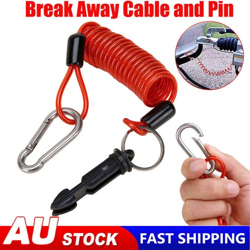 Trailer Safety Breakaway Cable Coiled Cabel And Pin Kit for Trailer ...
